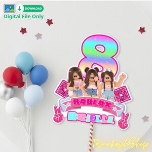Printable Girl Cake Topper, Birthday Party Cake Topper, Birthday Party ...