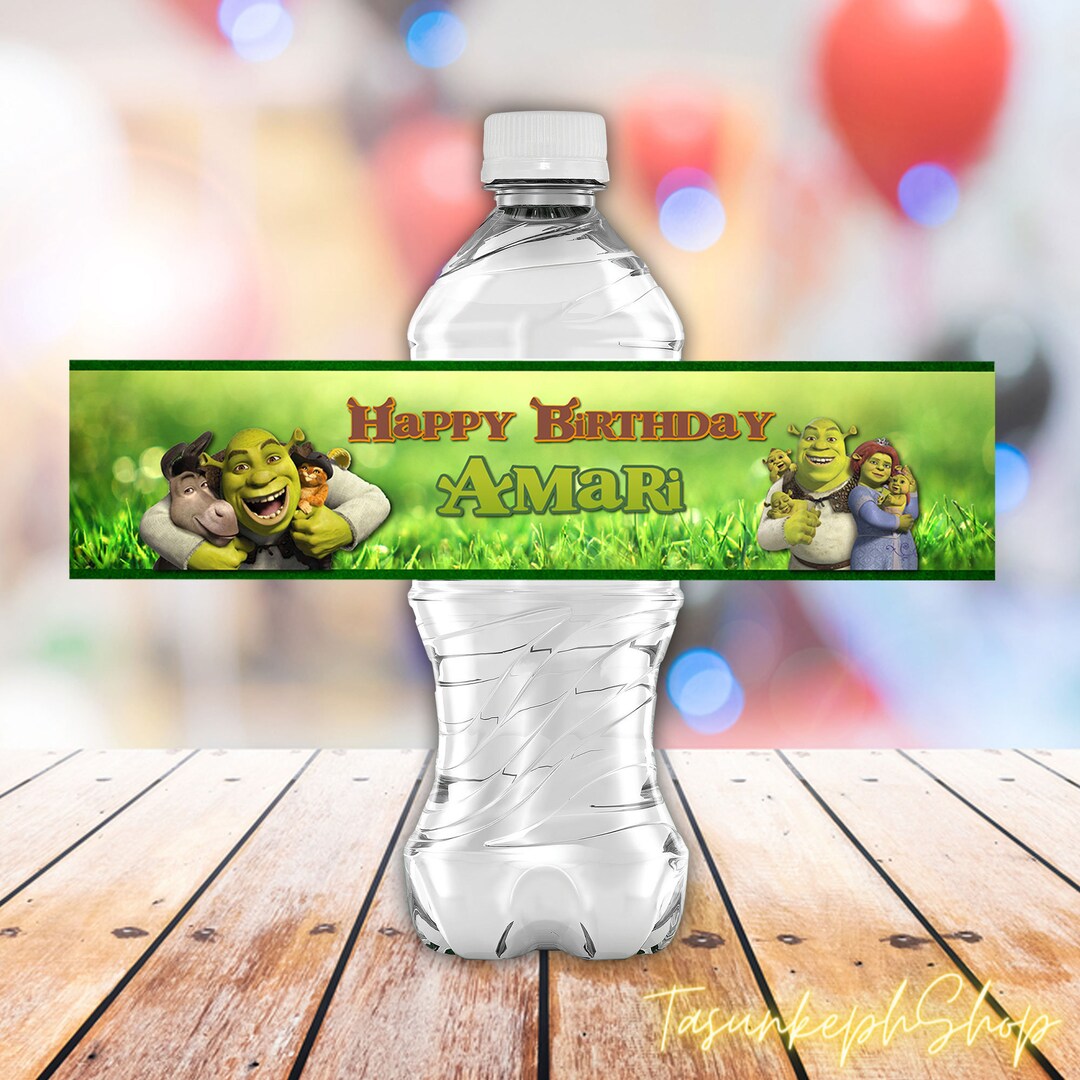 Shrek Water Bottle Sticker, Shrek Png | Shrek Digital Label | Cutting ...