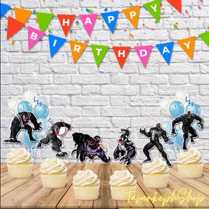 Venom Cupcake Toppers, Venom Cupcake Toppers, Venom Birthday Party ...