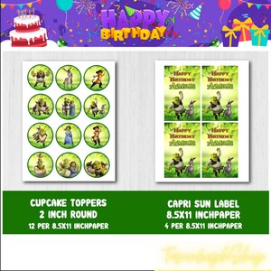 Printable Shrek Cake Topper, Personalized Shrek Birthday Party, Shrek ...