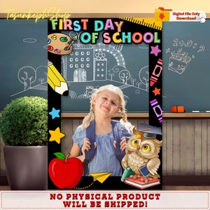 Printable Back to School Photo Booth, First Day of School Photo Prop ...