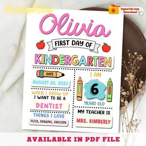 Printable Back to School Sign, My First Day of Preschool Sign ...