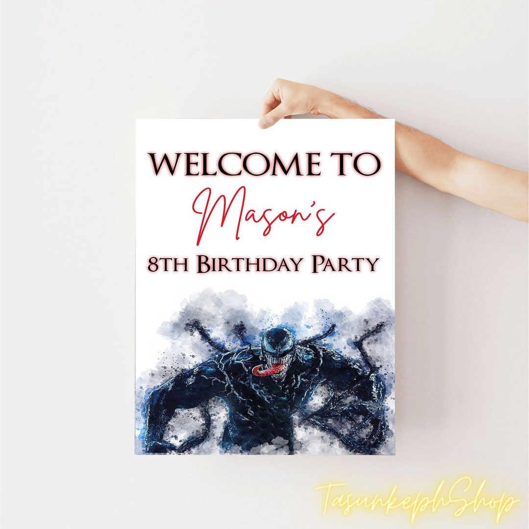 Venom Birthday Welcome Sign, Venom Birthday Party | Avengers Welcome ...