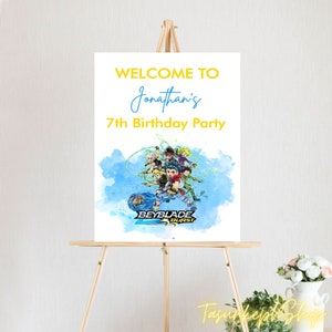 Beyblade Welcome Sign,beyblade Birthday Banner Birthday Welcome Sign ...