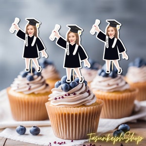 Printable Graduation Cupcake Toppers With Your Face Class of 2024 ...