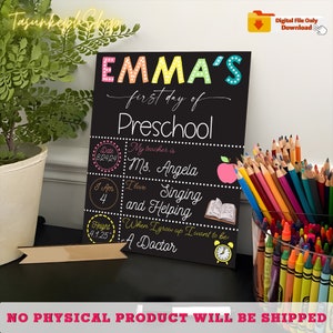 Printable Back to School Sign, First Day of School Sign Editable, Gift ...