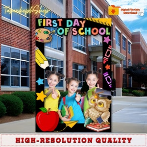 Printable Back to School Photo Booth, First Day of School Photo Prop ...