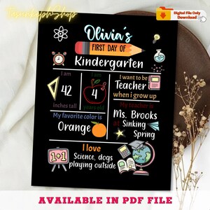 First Day of School Sign Printable, Welcome Back to School Sign Custom ...