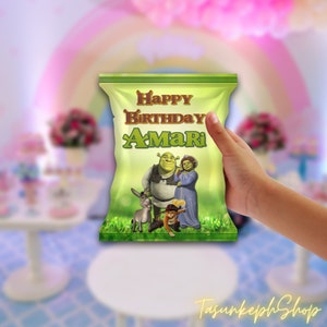 Personalized Shrek Birthday Candy Bag Topper: Party Favor (digital File ...