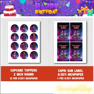 Printable Five Nights at Freddy's Security Cake Topper,personalized ...