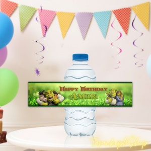 Shrek Water Bottle Sticker, Shrek Png | Shrek Digital Label | Cutting ...