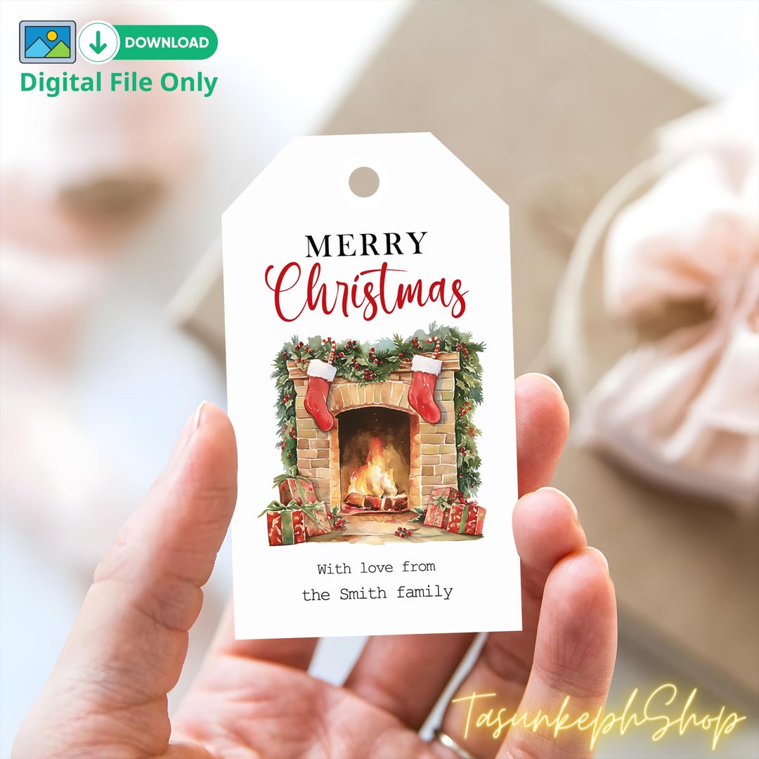 Personalized Christmas Gift Tags, Cozy Home Christmas Favor Tags ...