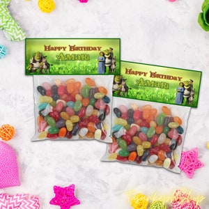 Printable Personalized Shrek Birthday Candy Bag Topper, Shrek Party ...
