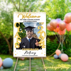 Printable Photo Graduation Cupcake Toppers, Custom Graduation 2024 ...