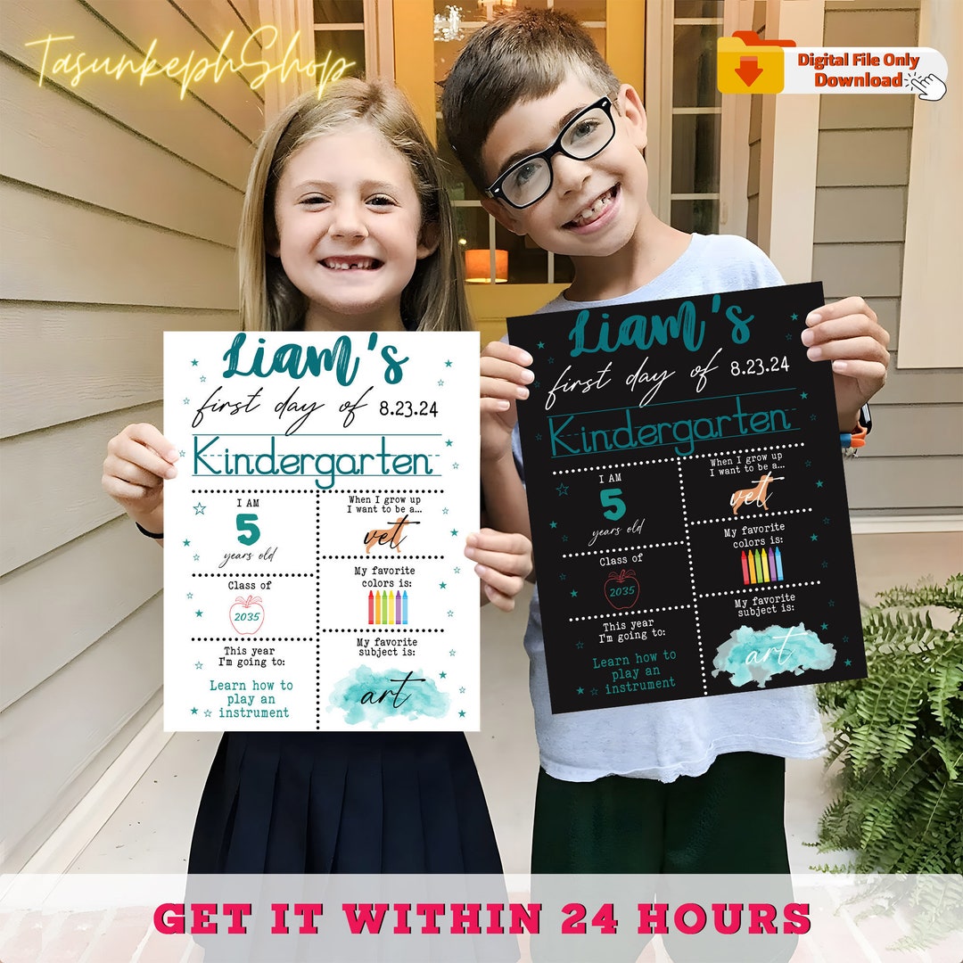 Printable First Day of School Sign, Welcome Back to School Sign Custom ...