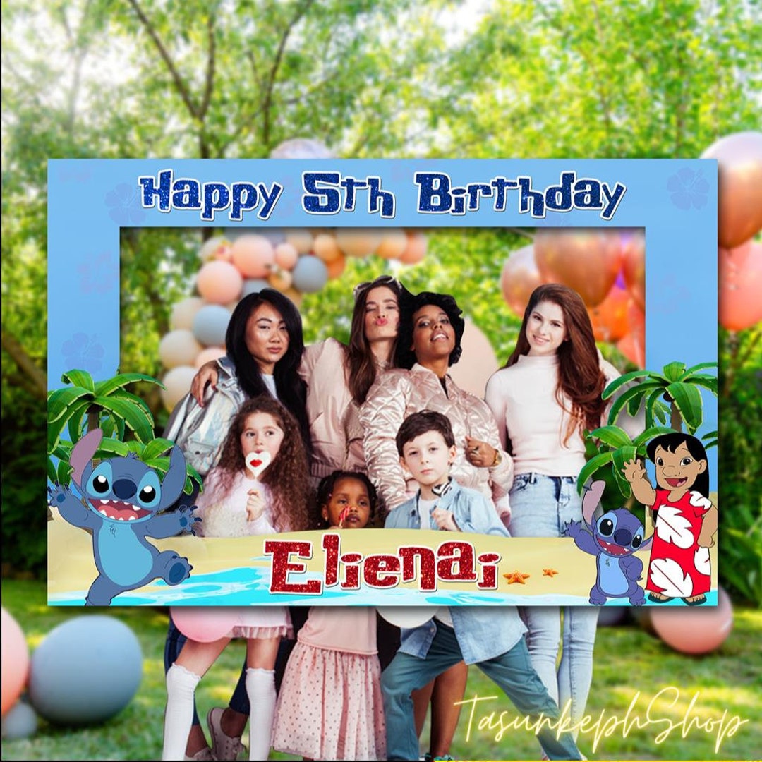 Marco de fotomatón personalizado imprimible de Lilo Stitch, signo de ...