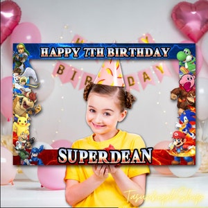 Super Smash Bros Photo Booth Frame, Super Smash Bros Birthday Frame ...