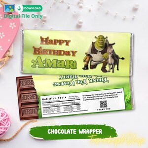 Shrek Birthday Party Printables Bundle, Custom Name Shrek Chip Bags ...