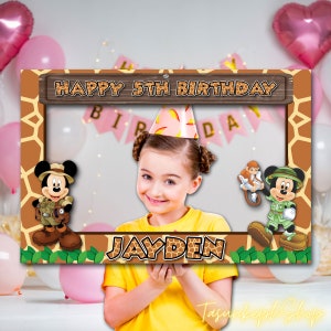 Mickey Safari Photo Booth Frame, Photo Booth Frame, Mickey Mouse Safari ...