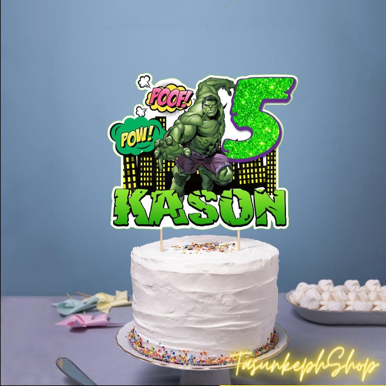 Printable Personalized Hulk Cake Topper Avengers Cake Topper - Etsy