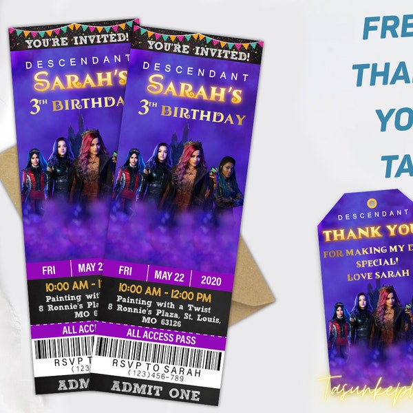 Descendants Birthday - Etsy