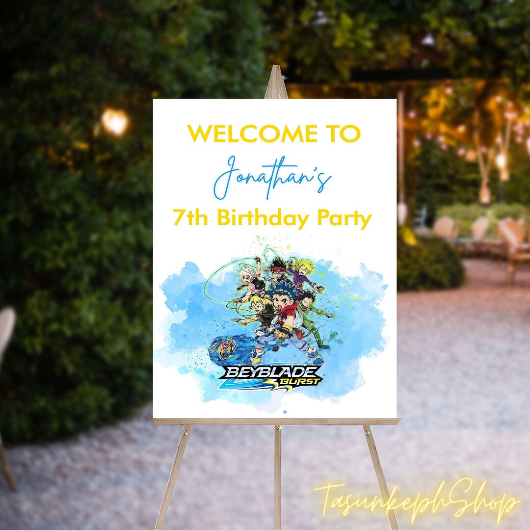 Beyblade Welcome Sign,beyblade Birthday Banner Birthday Welcome Sign ...