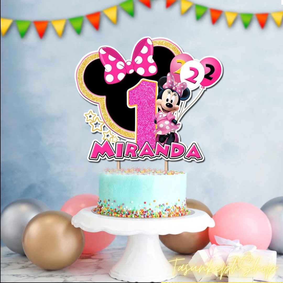 Minnie Mouse Cake Topper Cake Decorations Party Decor Template ...