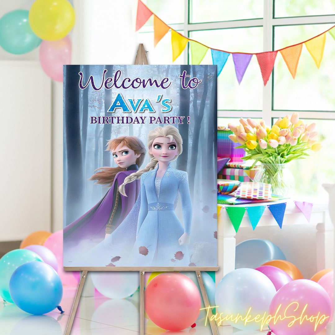 Frozen Birthday Sign, Girl Party Welcome Sign Download,welcome Poster ...