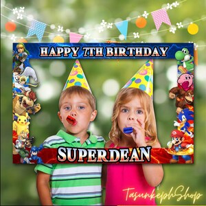 Super Smash Bros Photo Booth Frame, Super Smash Bros Birthday Frame ...