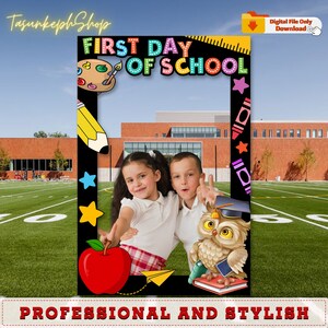 Printable Back to School Photo Booth, First Day of School Photo Prop ...