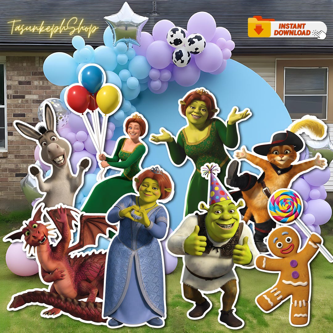 Shrek Birthday Cut Out: Shrek Party Decorations, Standee & Backdrop ...