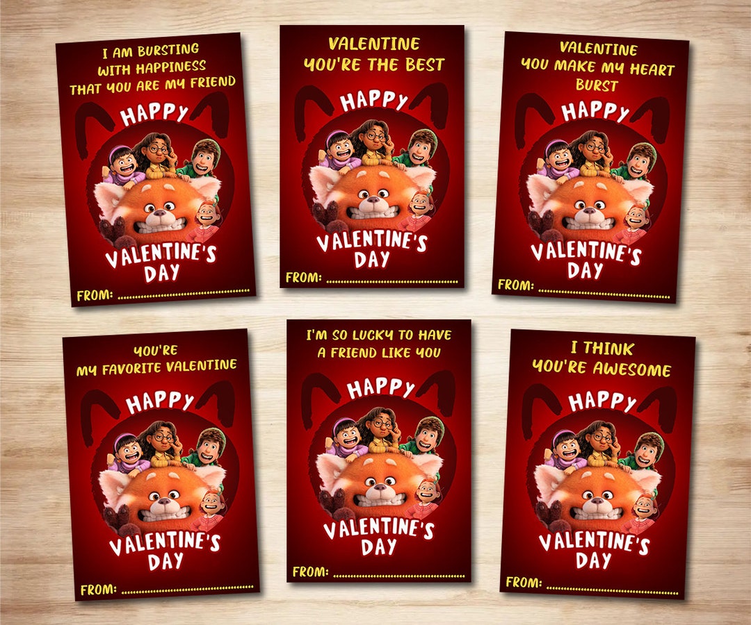 Printable Turning Red Valentine's Day Card, Turning Red Valentine Card ...