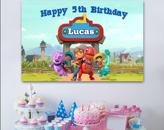 Dino Ranch Birthday Banner Dino Ranch Party Dinosaur Decorations - Etsy