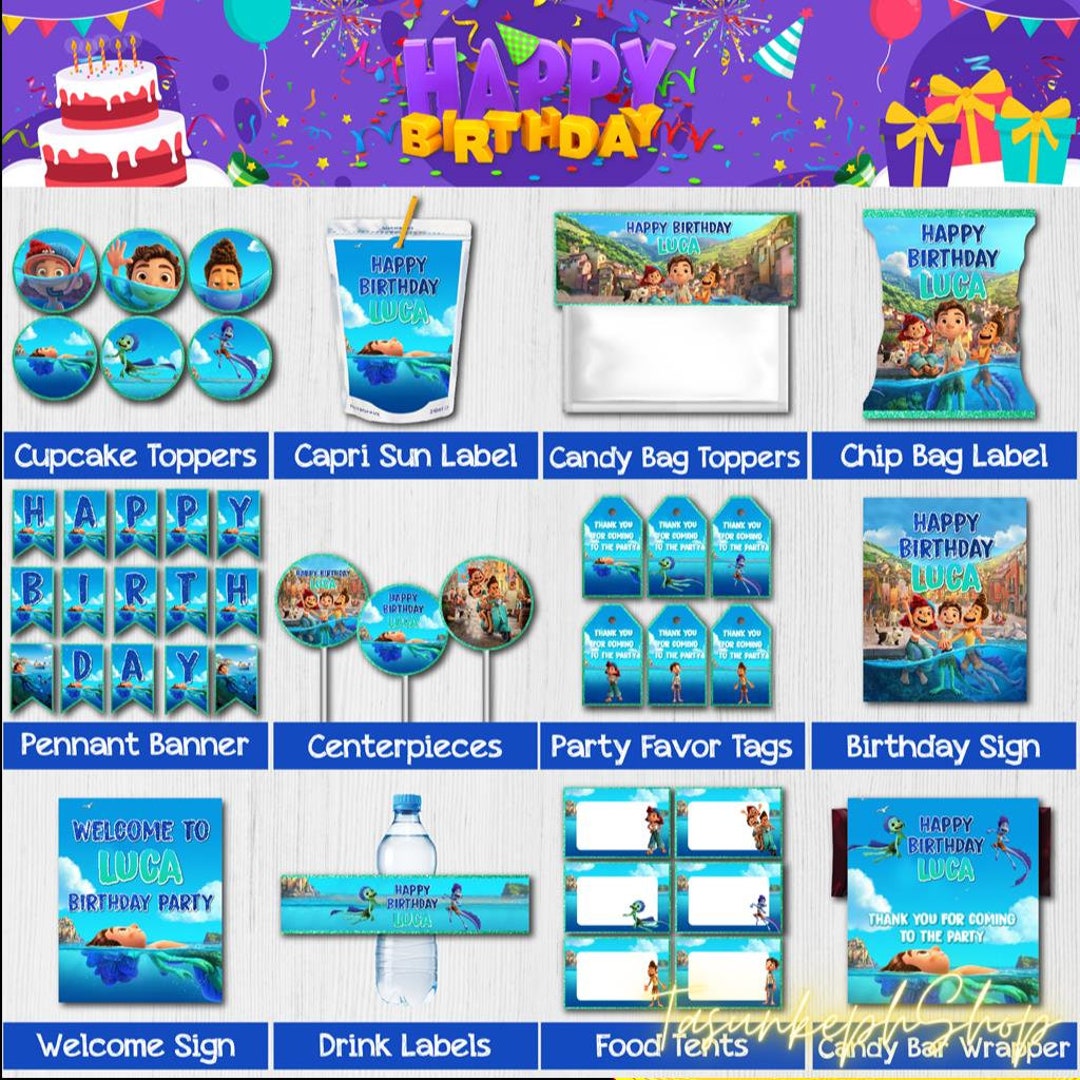 Luca Birthday Party Luca Birthday Welcome Sign Luca Party Kids Birthday ...
