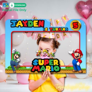 Super Mario Bros Photo Booth Frame, Super Mario Birthday, Mario Bross ...