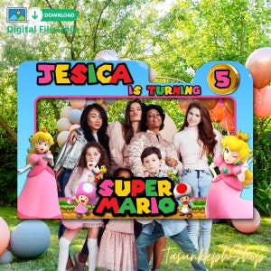 Super Mario Princess Peach Photo Booth Frame, Princess Peach Frame ...