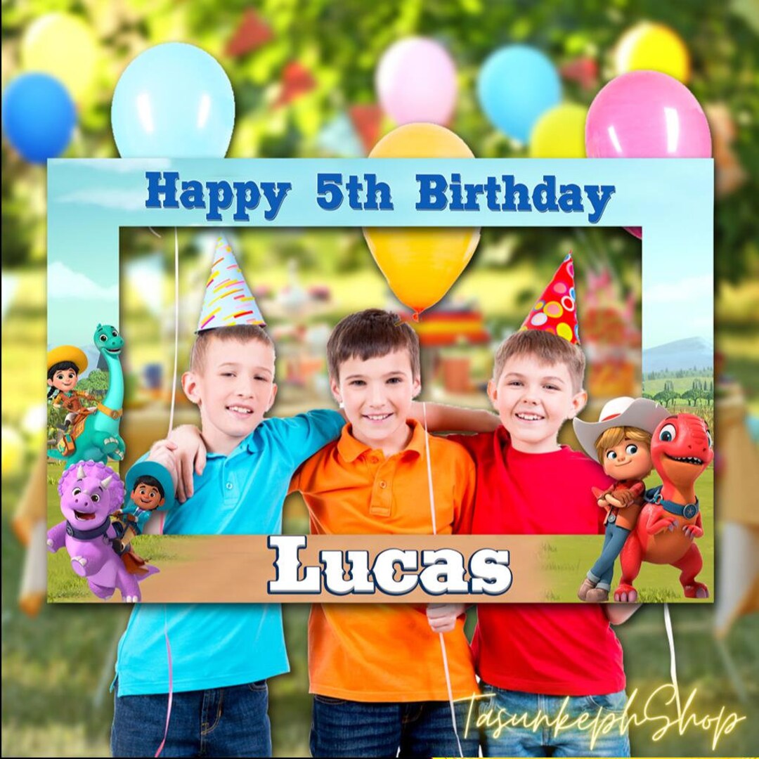 Printable Personalized Dino Ranch Birthday Party Photo Booth, Dino ...