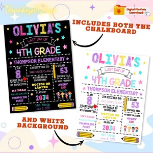 Printable Chalkboard Back to School Sign, My First Day of Kindergarten ...