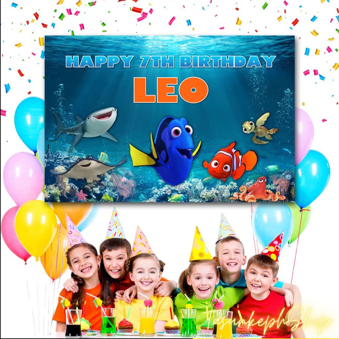 Printable Finding Nemo Birthday Backdrop Finding Nemo Banner - Etsy