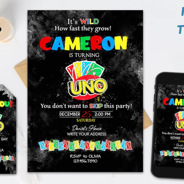 Uno Birthday Party - Etsy