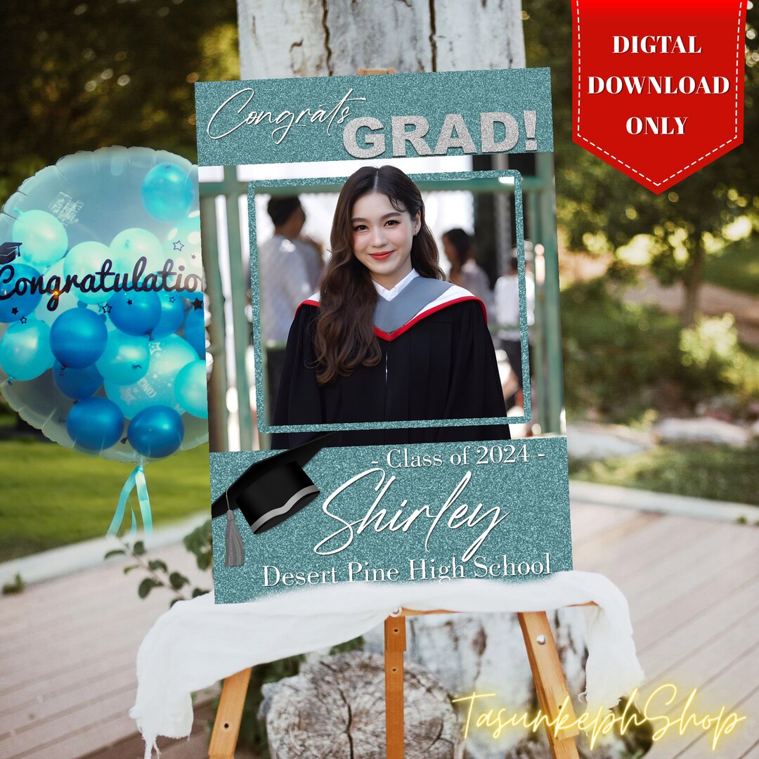 Printable Graduation Photo Frame Magnet Welcome Sign Template, Custom ...