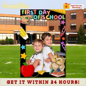 Printable Back to School Photo Booth, First Day of School Photo Prop ...