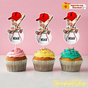 Printable Baseball Personalized Face Cupcake Toppers, Sports Cake ...