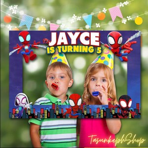 Printable Personalized Spidey Photo Frame Birthday, Spidey and His ...