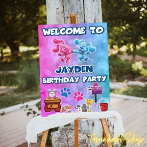 Blue's Clues Birthday Banner, Welcome Sign, Party Signs, Blues Clues Birthday Welcome Sign ...