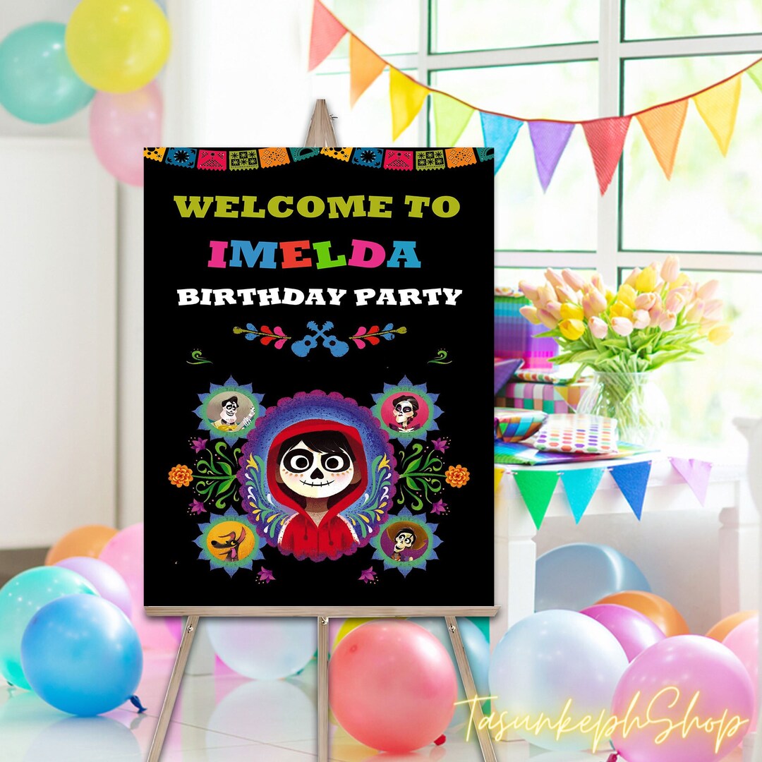 Coco Birthday Welcome Sign, Coco Birthday Supplies, Printable Baby ...