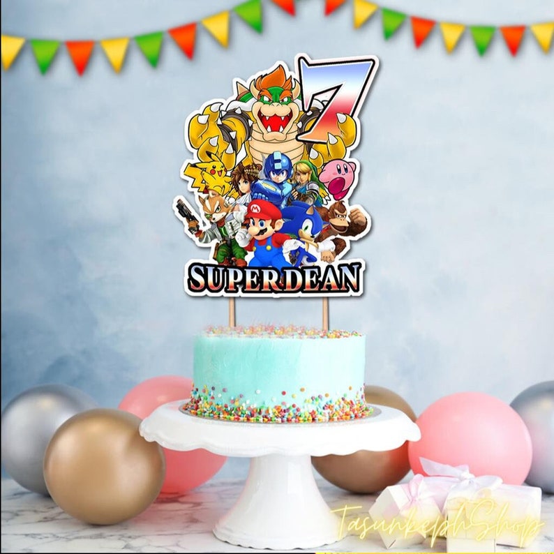 Personalized Printable Super Smash Bros Cake Toppers - Etsy