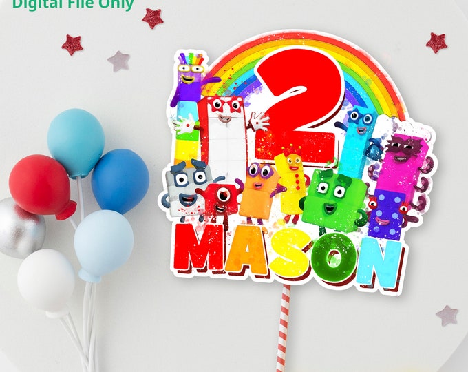 Numberblocks Cake Topper 12 Cupcake Toppers Digital Print Numberblocks ...