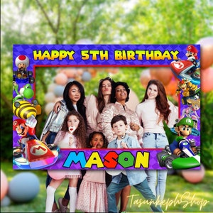 Mario Kart Photo Booth Frame, Mario Kart Birthday Frame, Mario Kart ...