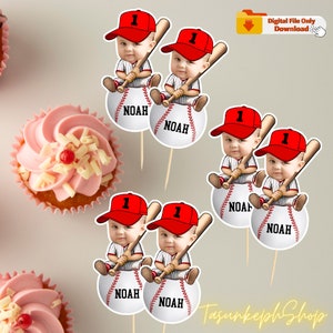 Printable Baseball Personalized Face Cupcake Toppers, Sports Cake ...